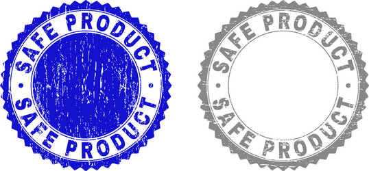 Grunge safe scratched round watermarks Royalty Free Vector