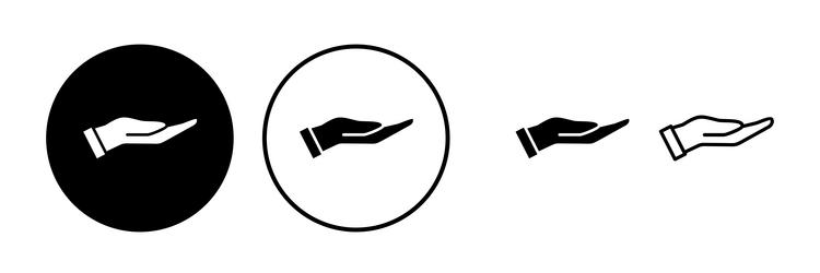 Hand icon hand symbols palm Royalty Free Vector Image