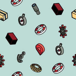 Logistics outline isometric pattern Royalty Free Vector