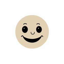 Cream color emoji face icon on white background Vector Image