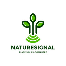 Ecology signal logo template this design use wifi Vector Image