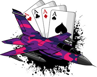 Of cartoon military jet Royalty Free Vector Image