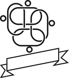 Ribbon commitment teamwork together black logo Vector Image