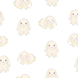 Seamless pattern with cute cartoon bunny baby Vector Image
