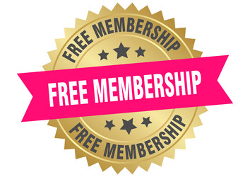 Free entry round isolated gold badge Royalty Free Vector