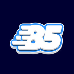 Number 85 speed line icon Royalty Free Vector Image