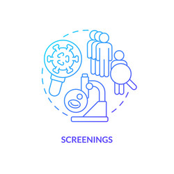 Screenings blue concept icon Royalty Free Vector Image