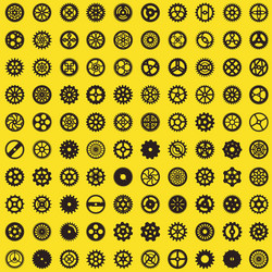 Seamless pattern with cogs and gears Royalty Free Vector