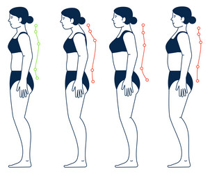 Happy standing woman with correct posture side Vector Image