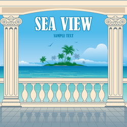 Wonderful sea view Royalty Free Vector Image - VectorStock