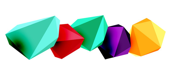 Abstract low poly stone design geometric 3d Vector Image