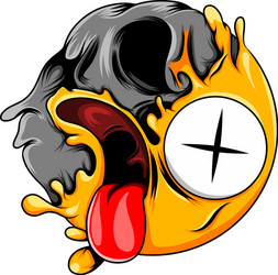 Death Skull Emoji - Crazy Expression Royalty Free Vector