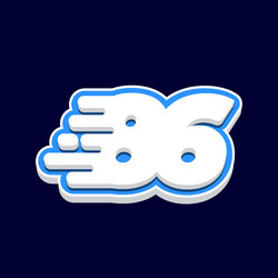 Number 86 3d speed modern icon Royalty Free Vector Image