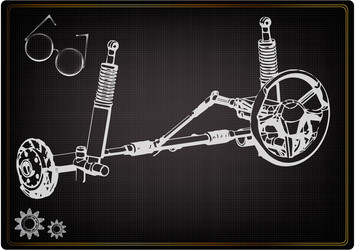 Car coil spring suspension on white background Vector Image
