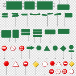Blank street sign isolated transparent background Vector Image