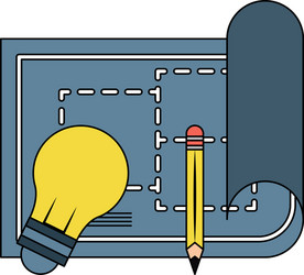 Construction architectural project plan cartoon Vector Image