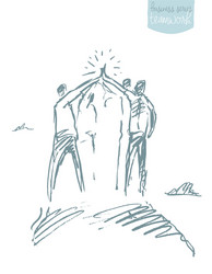 Hand sketch of a group friends Royalty Free Vector Image