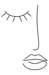 Modern line art face Royalty Free Vector Image