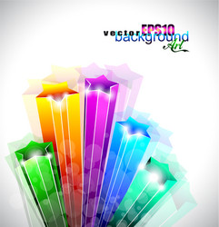 Abstract colored lines and stars Royalty Free Vector Image