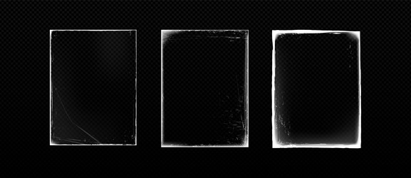 Realistic set of distressed edge photos Royalty Free Vector