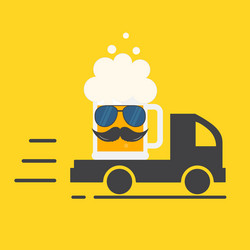 Beer delivery symbol template logo Royalty Free Vector Image