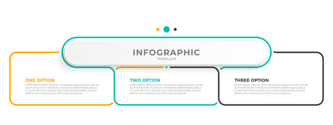 Infographic process thin line with 3 options Vector Image