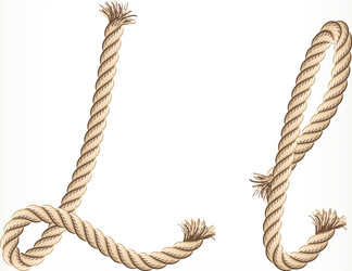 Rope alphabet letter j Royalty Free Vector Image