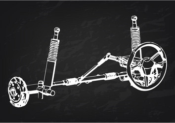 Car suspension with shock absorber Royalty Free Vector Image
