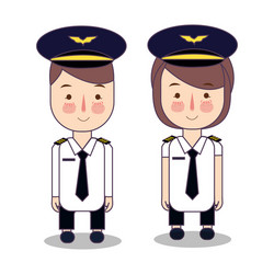 Kids in professions cartoon airplane cabin crew Vector Image