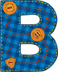 Letter r in patchwork style Royalty Free Vector Image