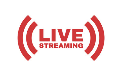 Live streaming logo design with play button Vector Image