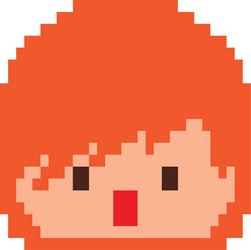 Pixelated face boy video game avatar Royalty Free Vector