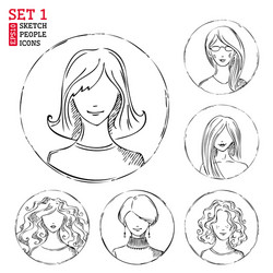 Sketch people icons Royalty Free Vector Image - VectorStock