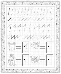 Black and white worksheet on a square paper Vector Image