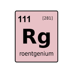 Roentgenium rg periodic table element Royalty Free Vector