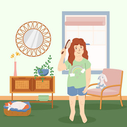 Girl daily routine collection Royalty Free Vector Image