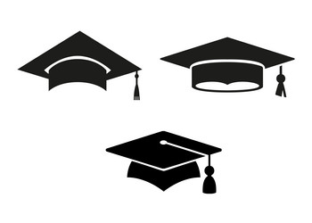 Graduation cap icon line student hat outline Vector Image