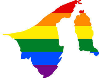 Brunei darussalam map with nodes linked by lines Vector Image