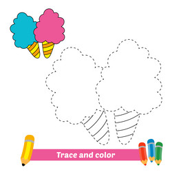 Trace and color for kids candy Royalty Free Vector Image