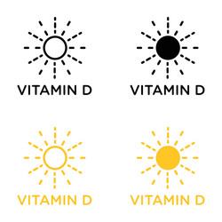 Vitamin d icon set from sun light Royalty Free Vector Image