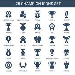 Champion icons Royalty Free Vector Image - VectorStock