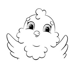 Cute chicken coloring page for kids digital stamp Vector Image