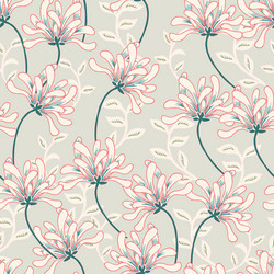 Rococo botanical garden seamless pattern Vector Image