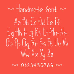 Simple monochrome hand drawn font complete abc Vector Image