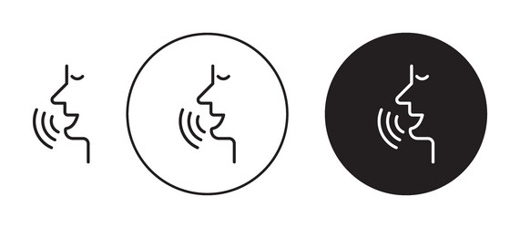 Voice Recognition Icon Set Speak Control Vector Image