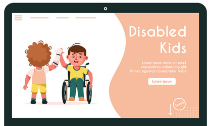 Banner disabled kids do Royalty Free Vector Image