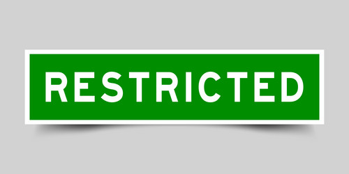 Red color speech banner with word restricted Vector Image