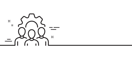 Squad line icon team work sign Royalty Free Vector Image