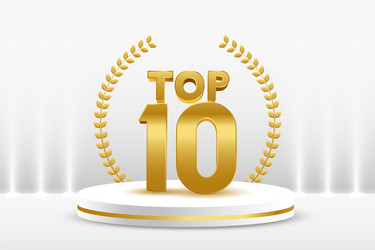 Top 1 best podium award sign golden object Vector Image