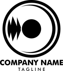 Vinyl record logo template design Royalty Free Vector Image